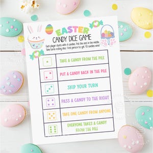 Easter Dice Game Printable Fun Classroom Candy Exchange Game for Kids ...