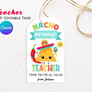 NACHO Average Teacher Tag, Teacher Appreciation Gifts, End of Year Gift ...