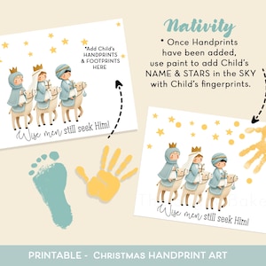 Christmas NATIVITY Handprint Art, WISE MEN Still Seek Him, We Three ...