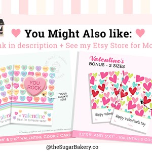 Happy Valentine's Day Cookie Cards, Sweetheart Valentine Cookie Card ...