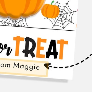 Halloween Cookie Card Printable Trick or Treat Mini Cookie Card 5x7 ...