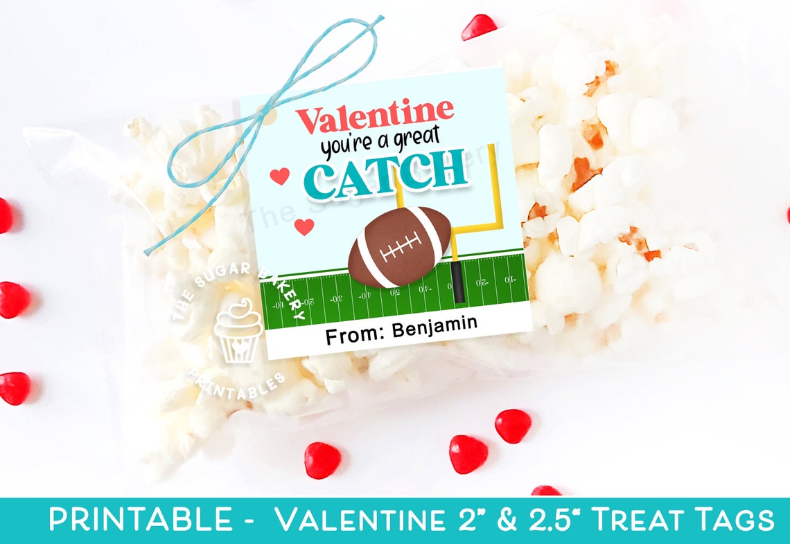 Football Valentine Tags Printable Sports Football All-star Valentine ...