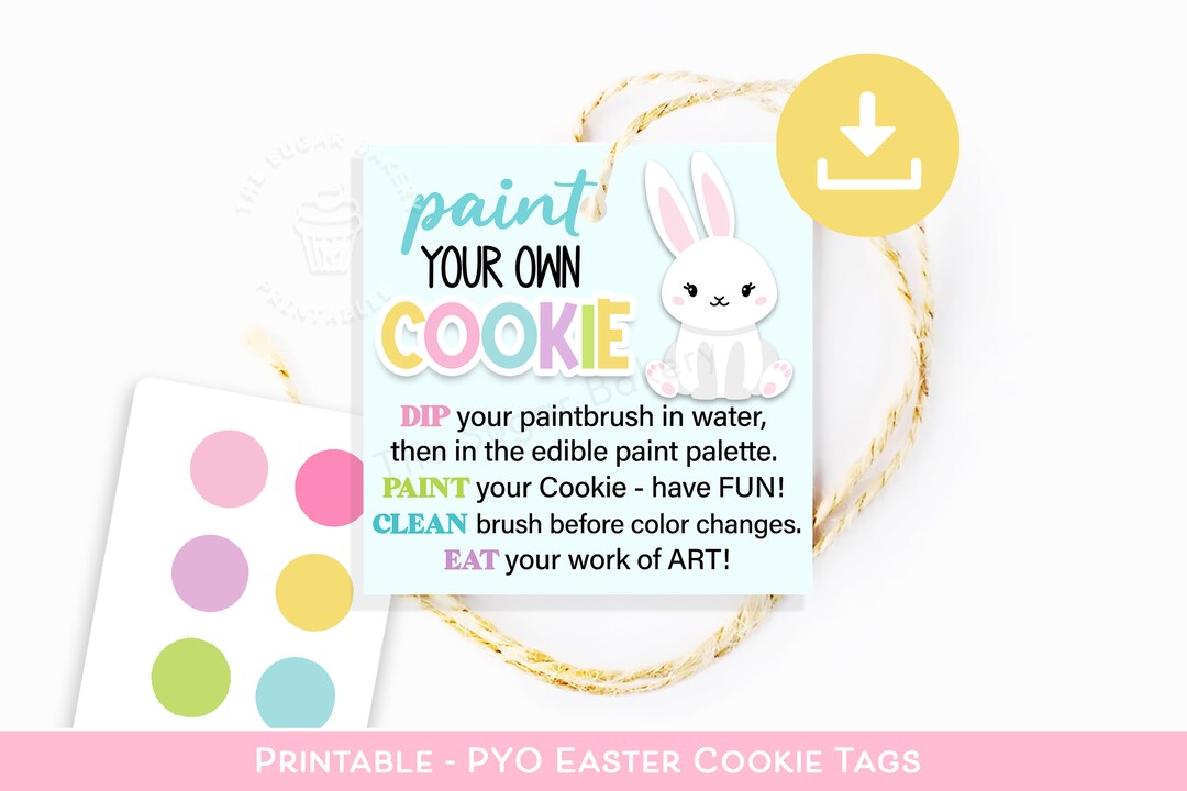 PYO Easter Bunny Cookie Tag, PYO Easter Cookie, PYO Instructions, Pyo ...