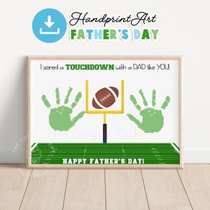 Fathers Day Handprint Art, FOOTBALL Handprint Craft, Fathers Day ...