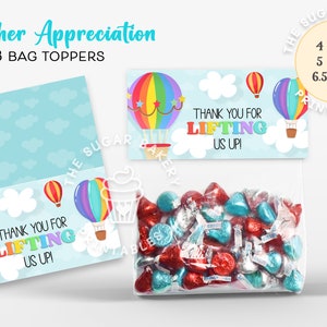 TEACHER Treat Bag Topper Printable Thank You Lifting Us up Staff ...