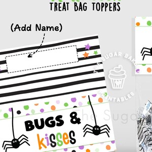 Bugs & Kisses Halloween TREAT Bag TOPPER, Halloween Treat Bag Topper ...