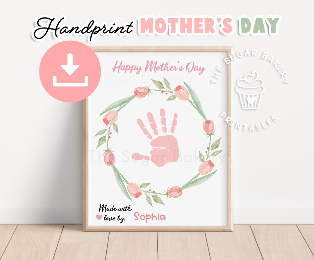 Handprint Mothers Day Gift, Mothers Day Handprint Printable, Handprint ...