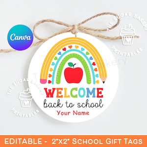 Welcome Back to School Tags, First Day of School Gift TAG, 1st Day of ...