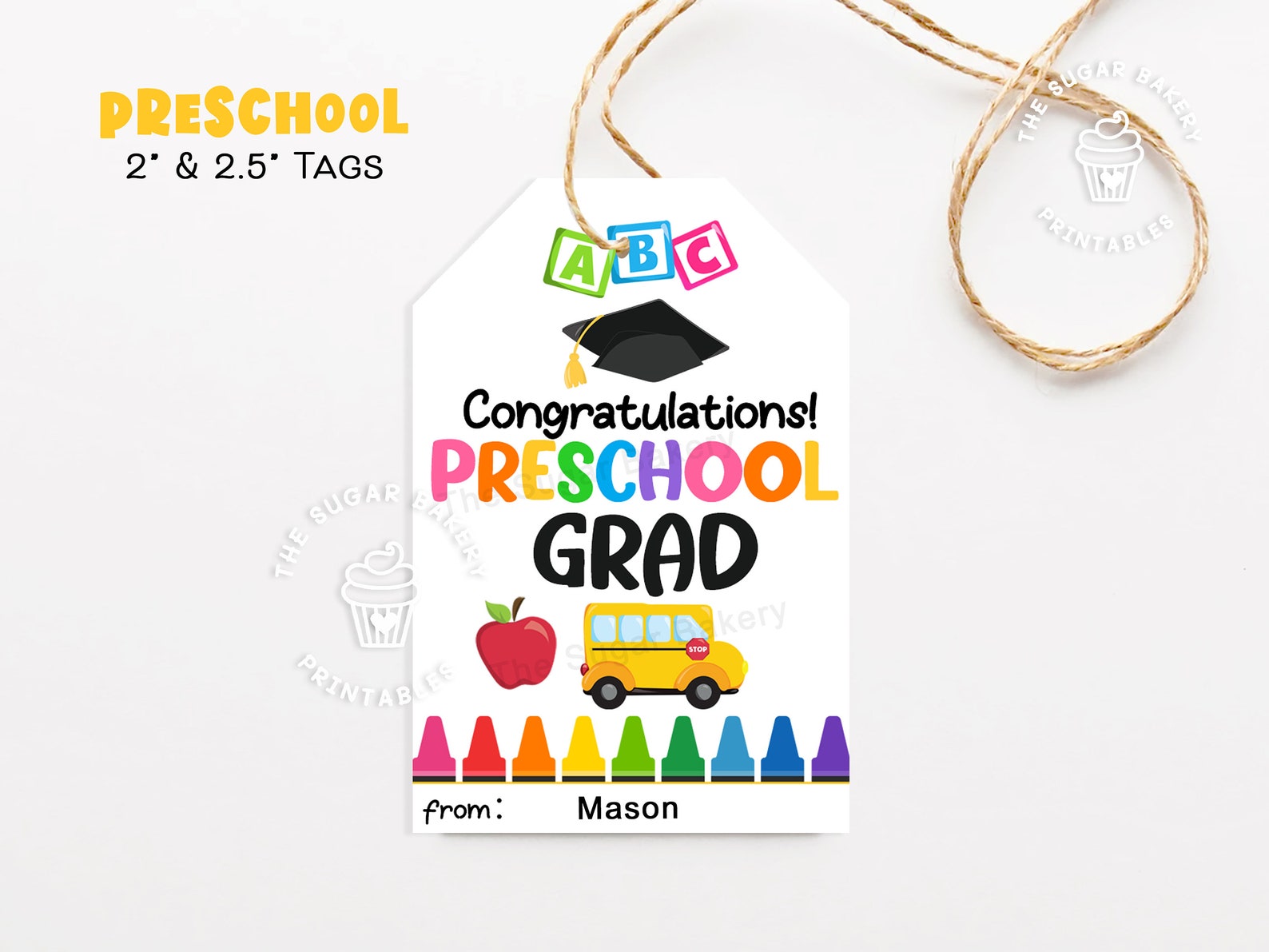 Preschool Graduation Tags, Congratulations PRESCHOOL GRAD Tag ...