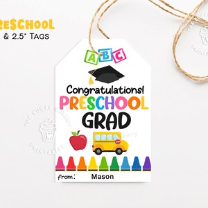 Preschool Graduation Tags, Congratulations PRESCHOOL GRAD Tag ...