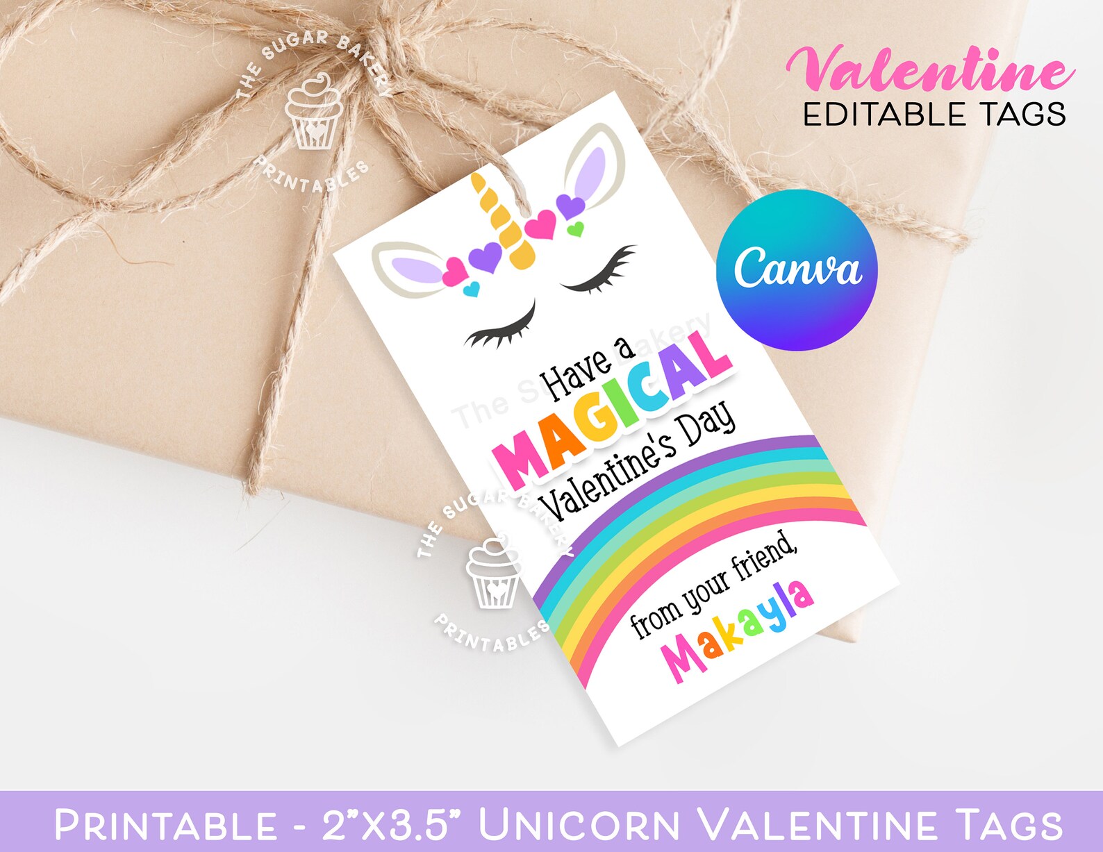 Editable Unicorn Valentine Tags Have a MAGICAL Valentine's Day Cards ...