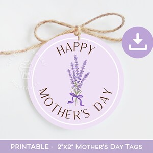 Printable Mothers Day Gift Tag, Happy MOTHER'S Day COOKIE TAGS, Mothers ...