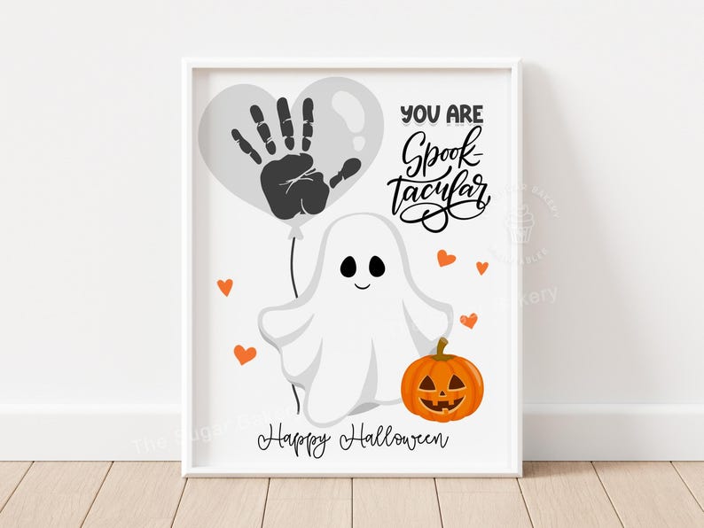 Halloween Handprint Craft You Are Spooktacular Printable Ghost Art ...