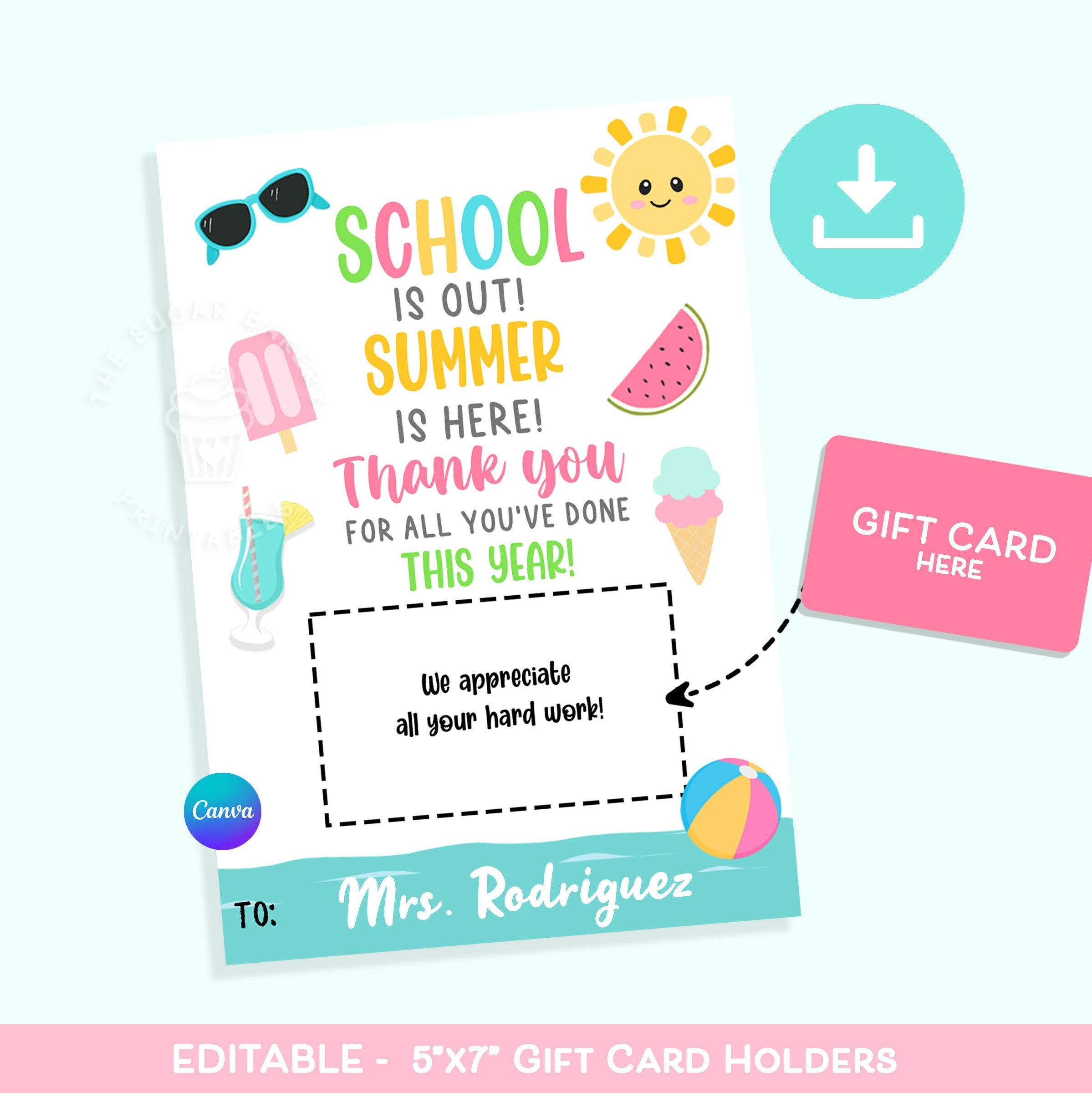 EDITABLE Teacher GIFT CARD Holder, Teacher Coffee Gift Card Holder ...
