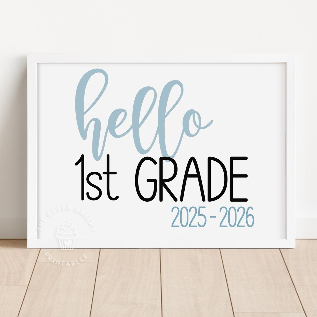 First Day of 1st Grade Sign Printable 1st Day of 1st GRADE Hello 1st ...