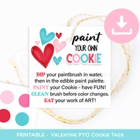 Paint Your Own Cookie Bag Topper: Printable Cards (PDF Download) - Etsy