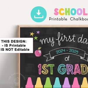 First Grade School Sign Printable, FIRST Day of School Sign Printable ...