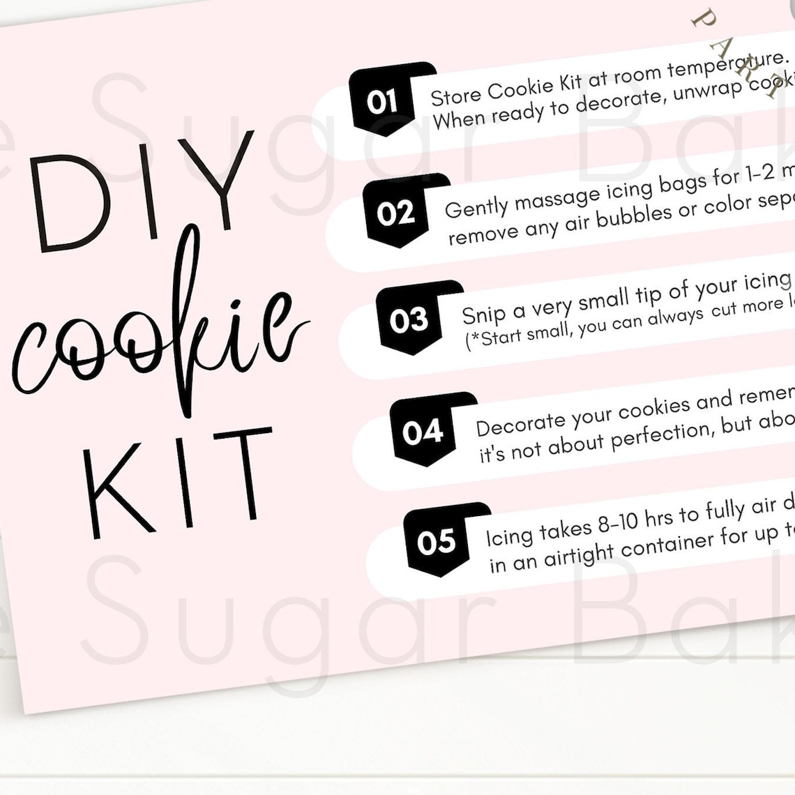 Printable DIY COOKIE Kit Instructions, Cookie Kit Instructions, Simple ...