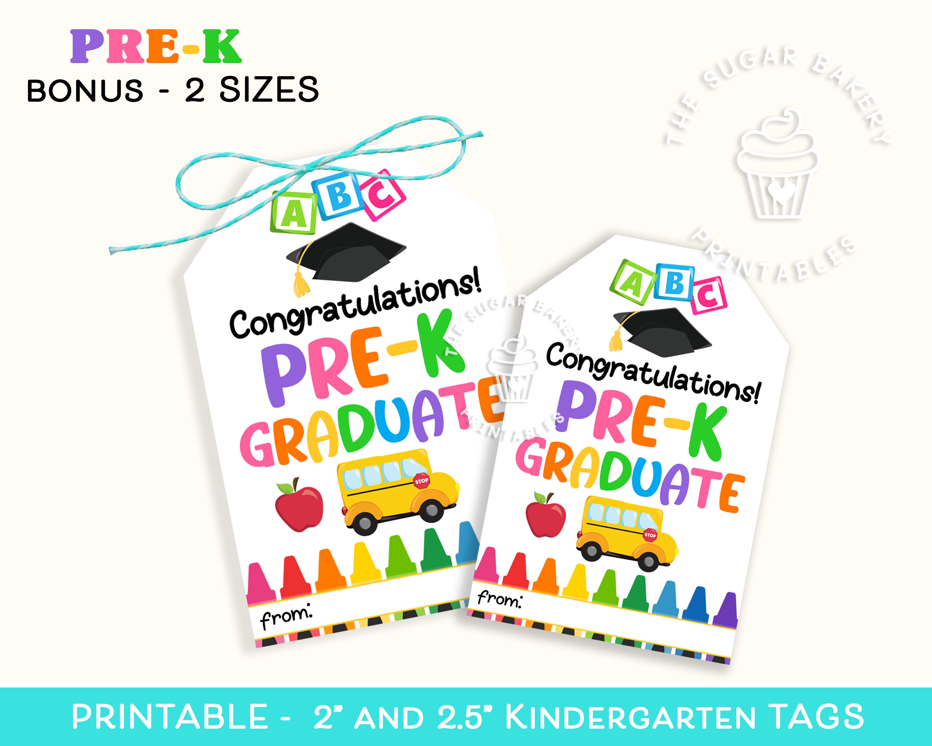PRE-K Graduation Tags, Congratulations PRE-K Graduation Gift Tags, Pre ...