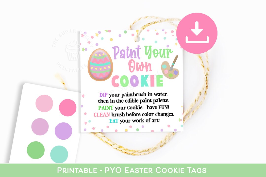 PYO COOKIE TAG, Pyo Easter Cookie Tags Instructions, Instant Download ...