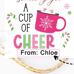 Sending You a Cup of CHEER Tag, Coffee Latte Christmas Tag, Staff ...