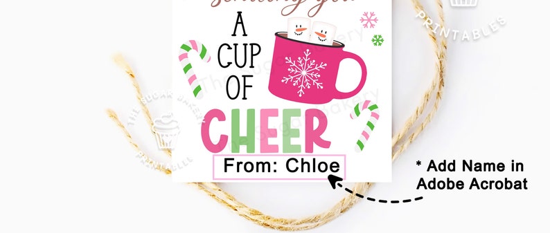 Sending You a Cup of CHEER Tag Coffee Latte Christmas Tag - Etsy