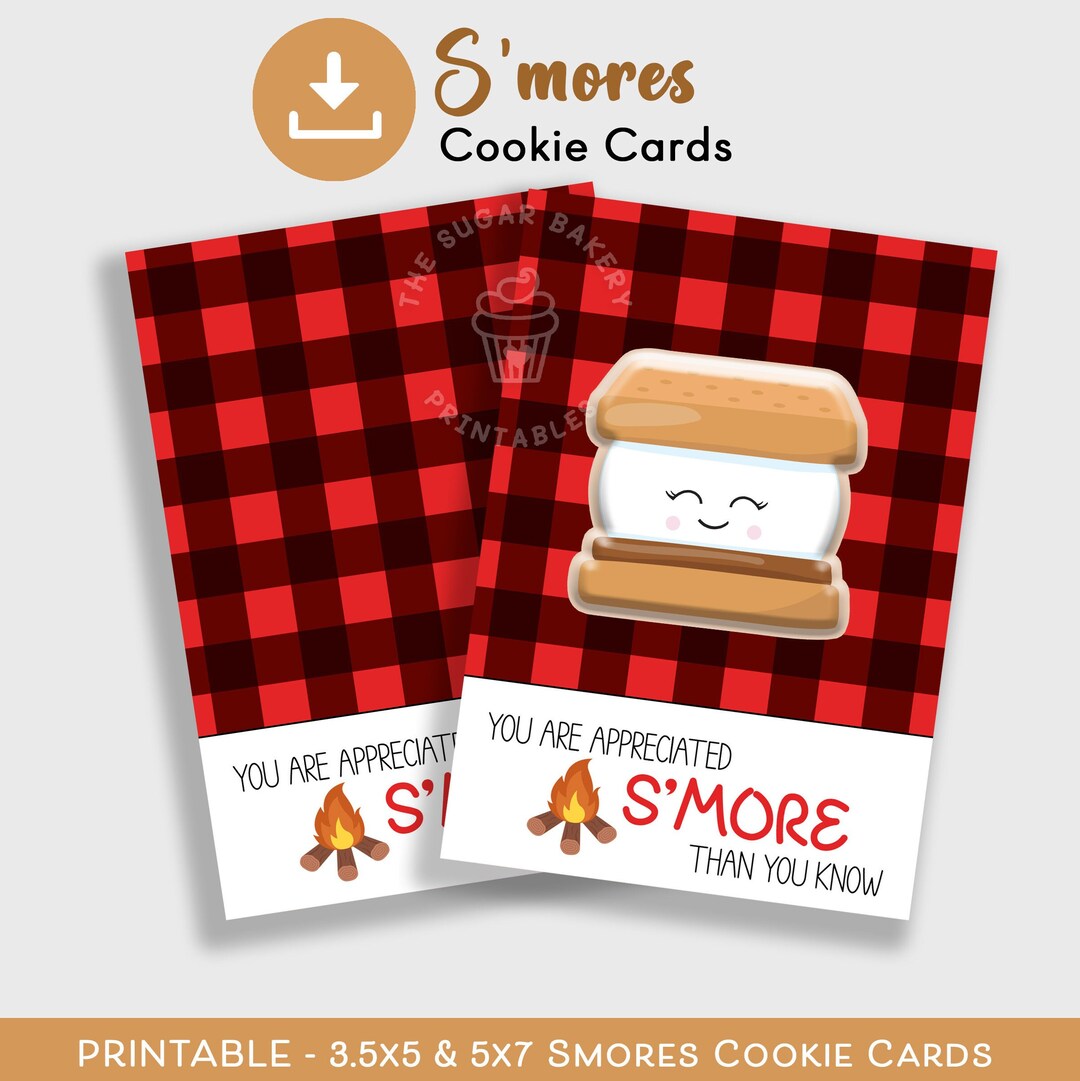 Smores COOKIE CARD, You Are Appreciated SMORE Than You Know, Teacher ...