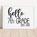 First Day of 7th GRADE Sign, Back to School Sign, 1st Day of 7th Grade ...