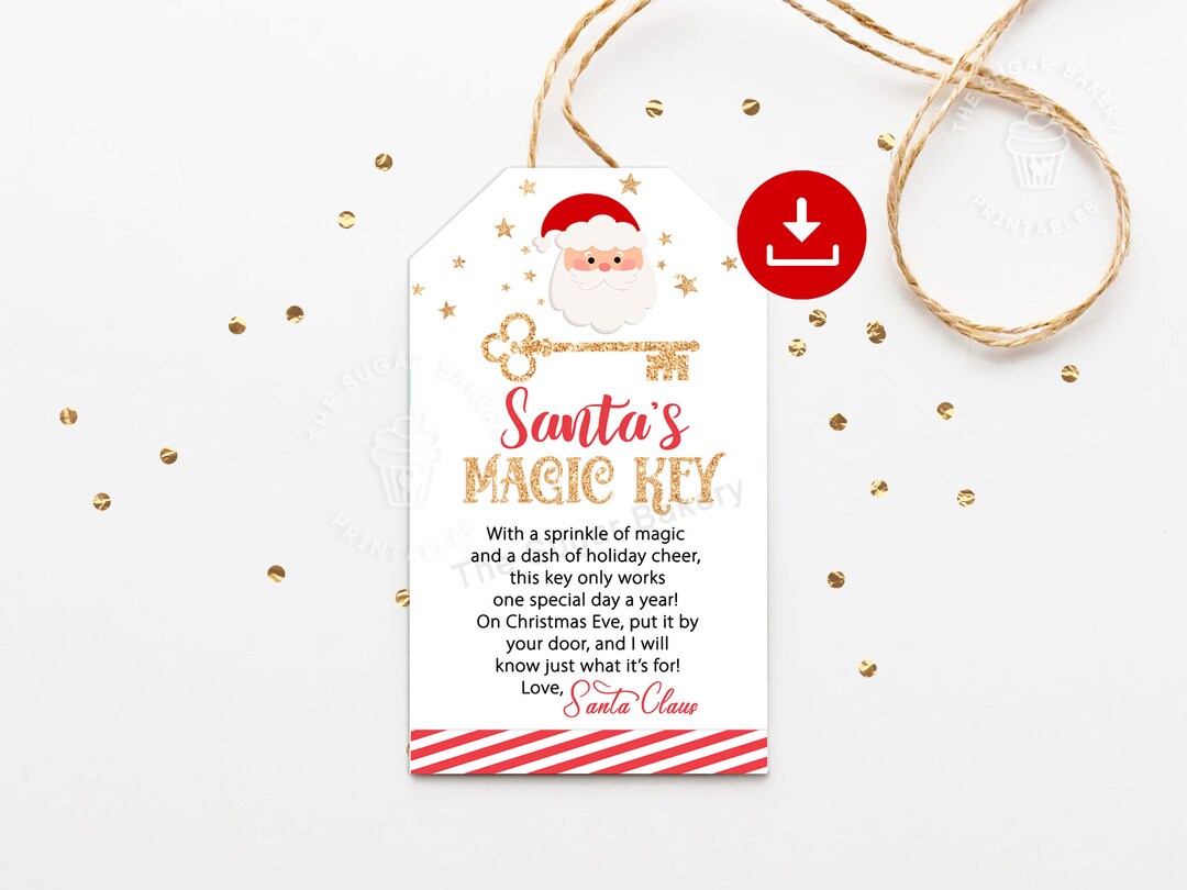 Santa's Magic Key Tags Printable, Magical Christmas Eve Key for Santa ...