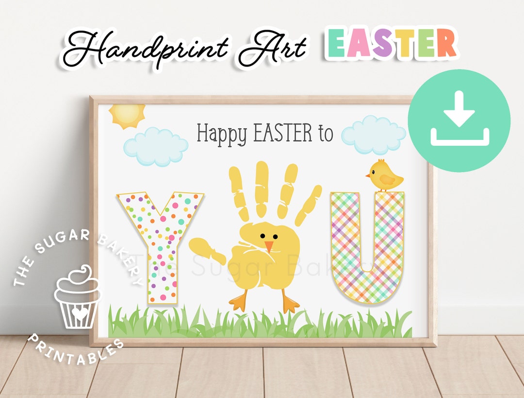 Easter HANDPRINT ART Printable Easter Chick Handprint Art - Etsy