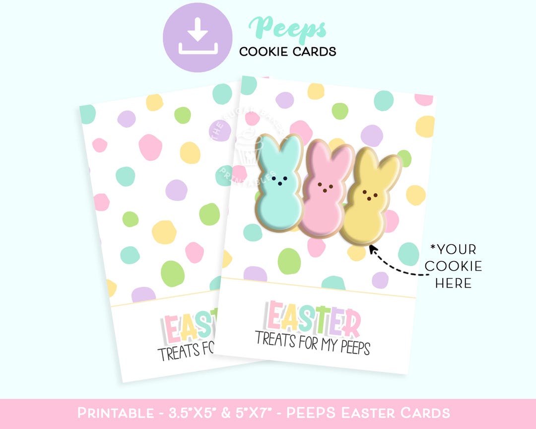 Easter Cookie Cards, Treats for My PEEPS Polka Dot COOKIE CARD, Chick ...