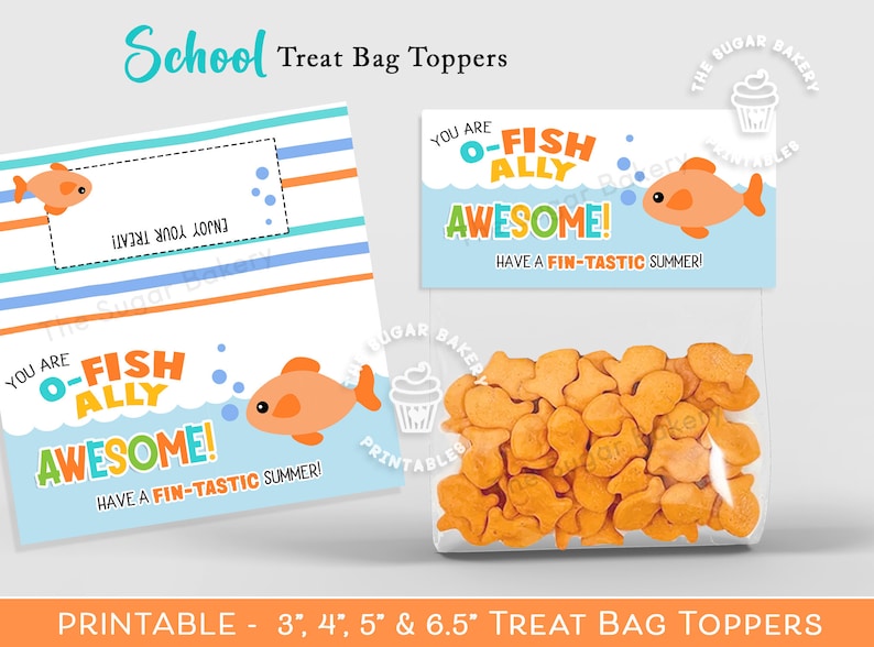 End of School Year Treat Bag Toppers, GOLDFISH Snacks, End of School ...