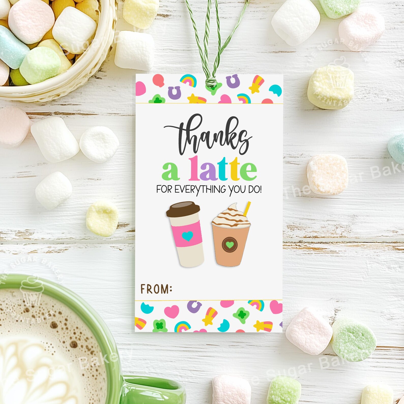 Printable St Patricks Day Teacher Gift Tags, Thanks a LATTE Lucky ...