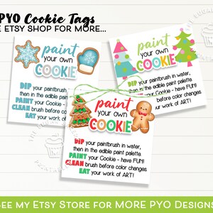 PYO Cookie Kit Tags, PYO Thanksgiving Cookies, Paint Your Own ...