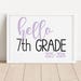 First Day of 7th GRADE Sign Printable 7th Grade Purple Lavender Mauve ...
