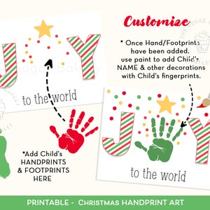JOY Christmas Tree Handprint Art, Preschool Handprint Art Craft ...