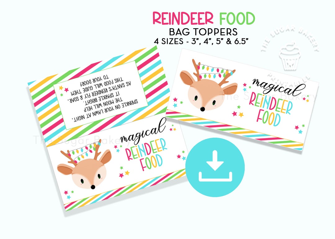 Printable Reindeer Food Topper, Magical Reindeer Food Bag Topper ...