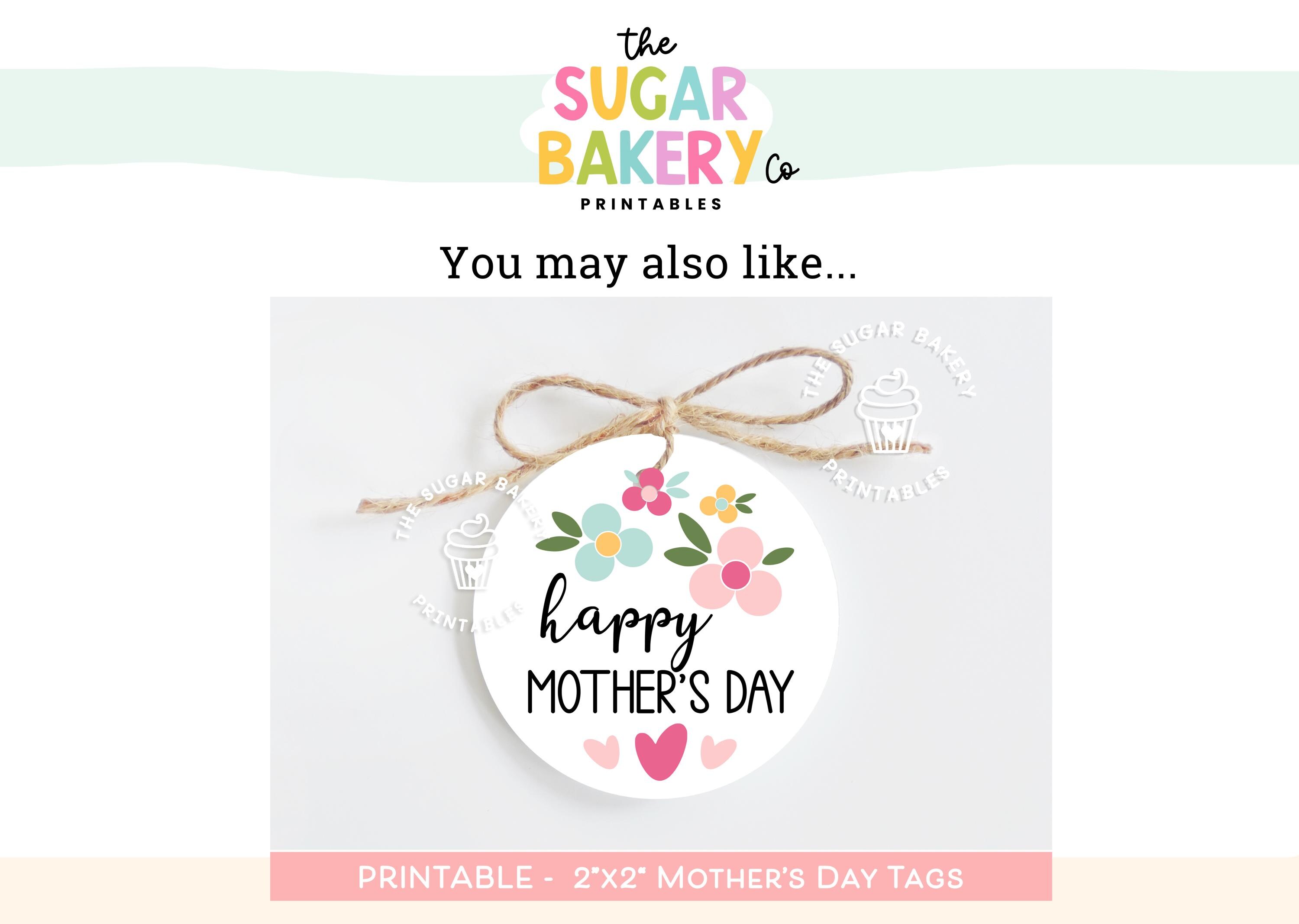 Mother's Day COOKIE CARD, Printable Mother's Day Floral Cookie Card ...