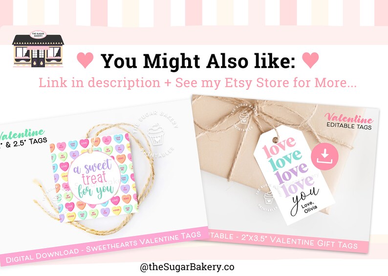 Happy Valentine's Day Tags Printable Valentine's Day - Etsy