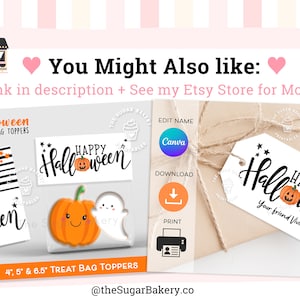 Bugs & Kisses Halloween TREAT Bag TOPPER, Halloween Treat Bag Topper ...