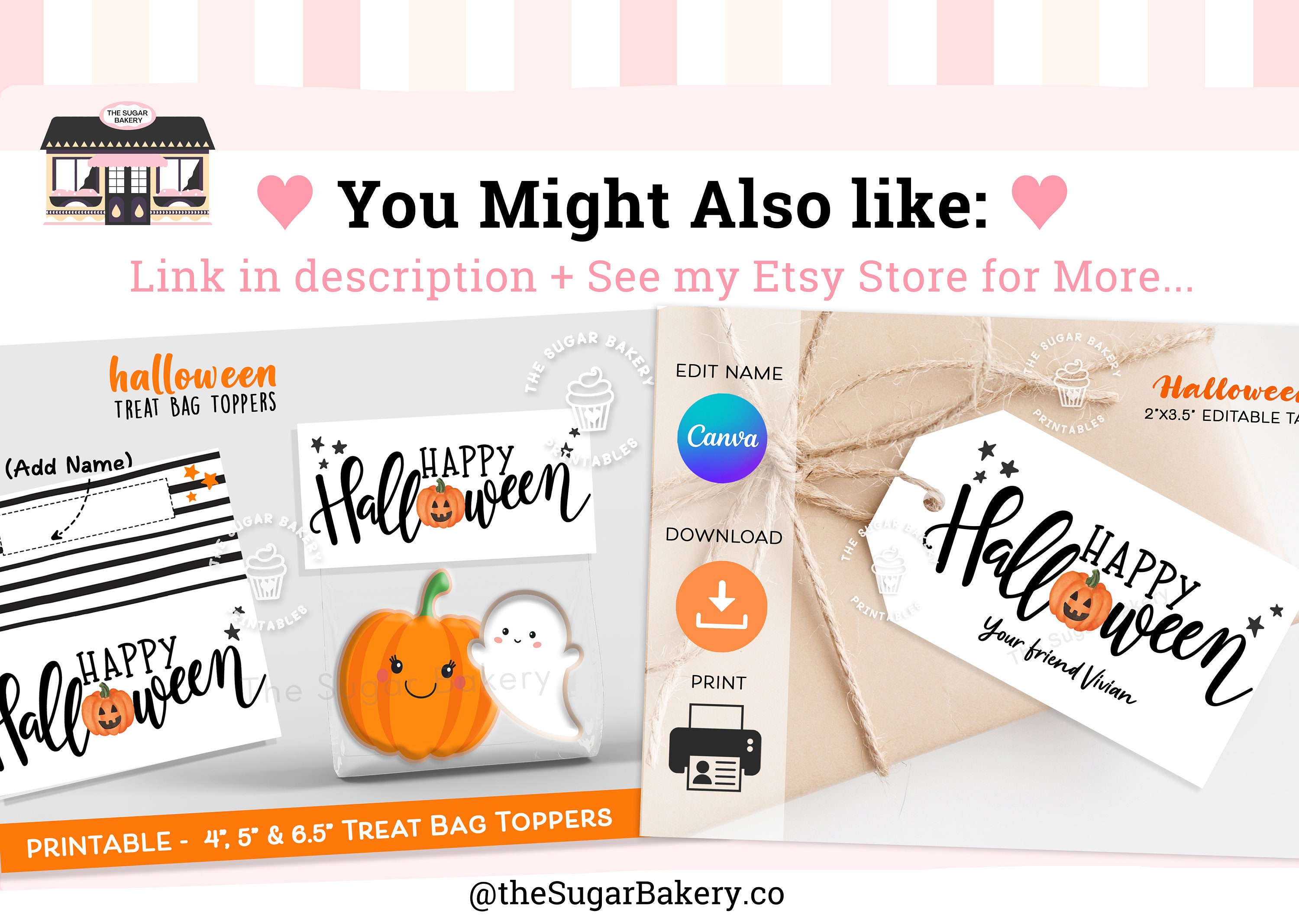 Bugs & Kisses Halloween TREAT Bag TOPPER, Halloween Treat Bag Topper ...