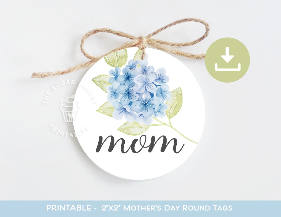 Printable Mom Tag, Happy Mothers Day Gift Tags, Flower MOTHERS Day TAG ...