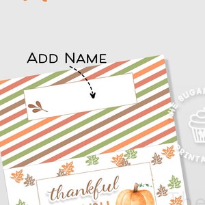 Fall Cookie Bag Toppers, THANKFUL for YOU Autumn Bag Topper, Printable ...