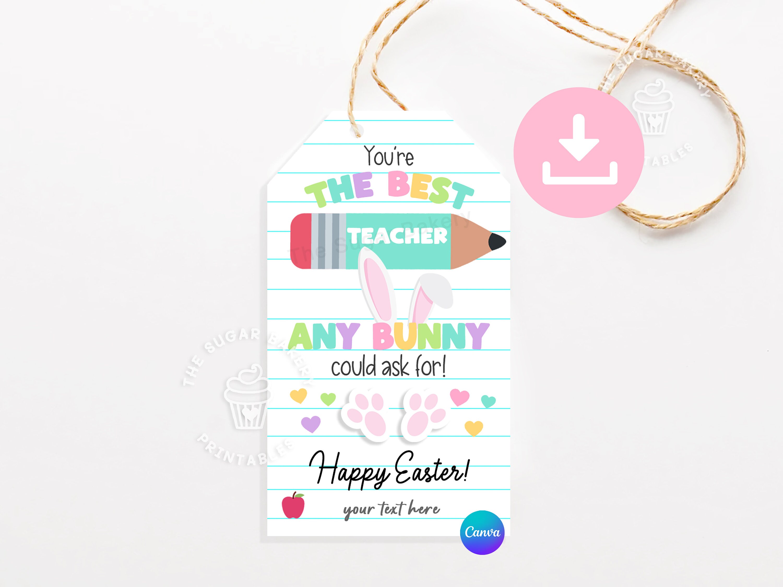 Printable Easter Teacher Gift Tag, Teacher Appreciation TAG, Easter ...