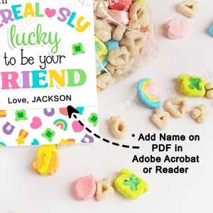 CEREAL-SLY Lucky FRIEND Appreciation Tag, Lucky Charm Cereal Tags, St ...