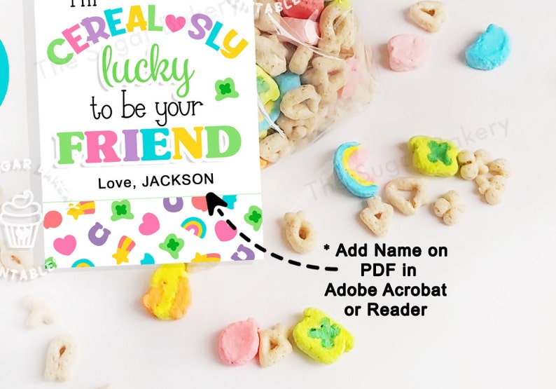 CEREAL-SLY Lucky FRIEND Appreciation Tag Lucky Charm Cereal - Etsy