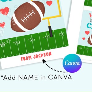 EDITABLE FOOTBALL Valentine Cards for Kids, Football Valentine Cards ...