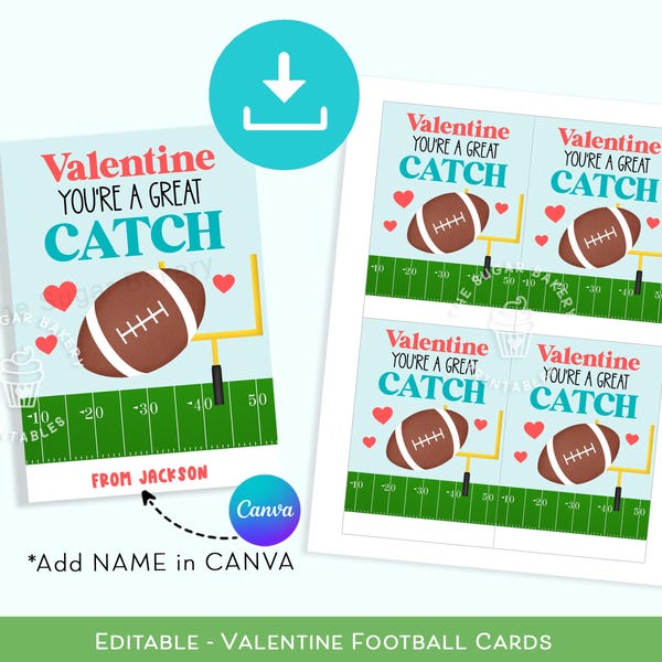 Football Valentine - Etsy