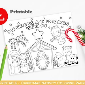 NATIVITY Coloring Page, PRINTABLE Christmas Nativity Coloring Pages ...
