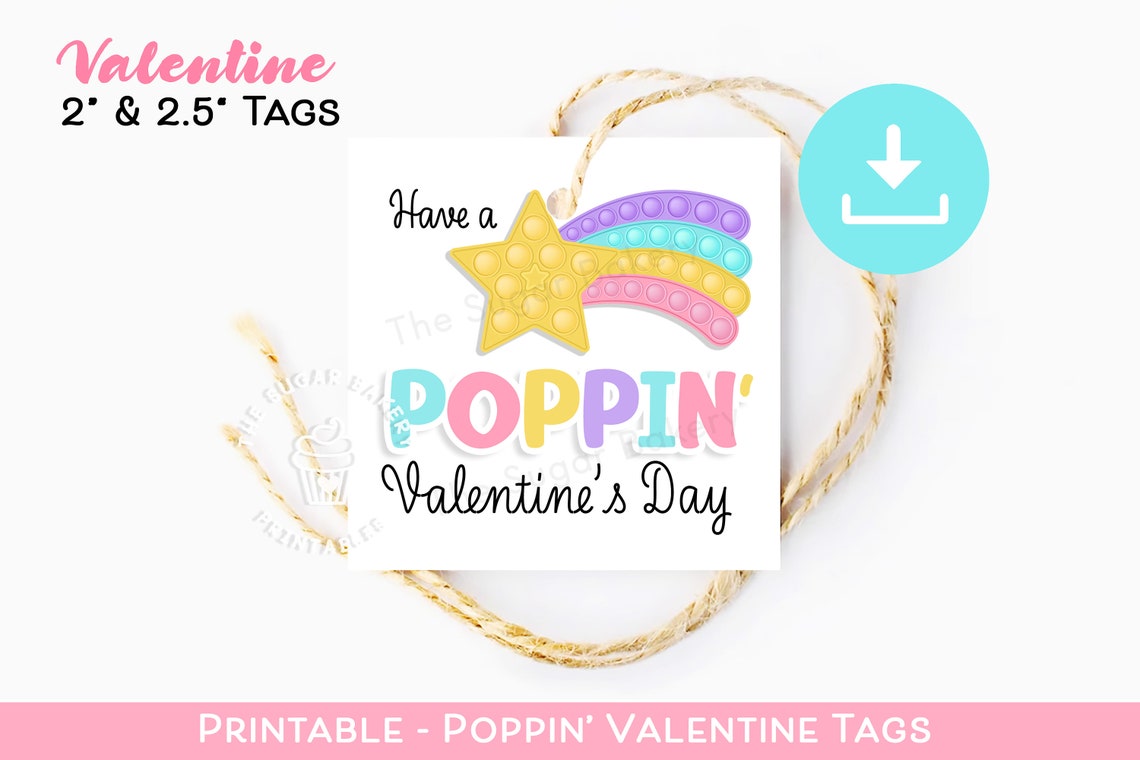 POPPIN' Valentines Day Tags, Printable Pop Star It TAG, Valentine Gift ...
